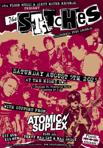 Gig poster: Stitches 5 August 2023 - 14th Floor Music Distribution